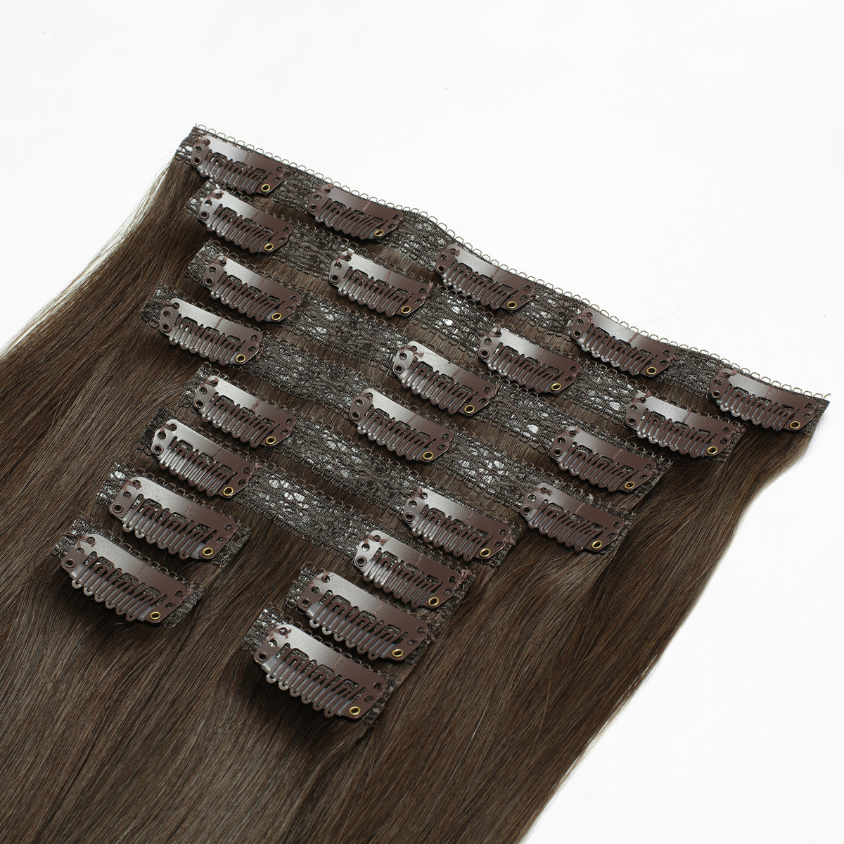 Buy online Clip-In Medium Brown Hair Extensions for the best price in ...